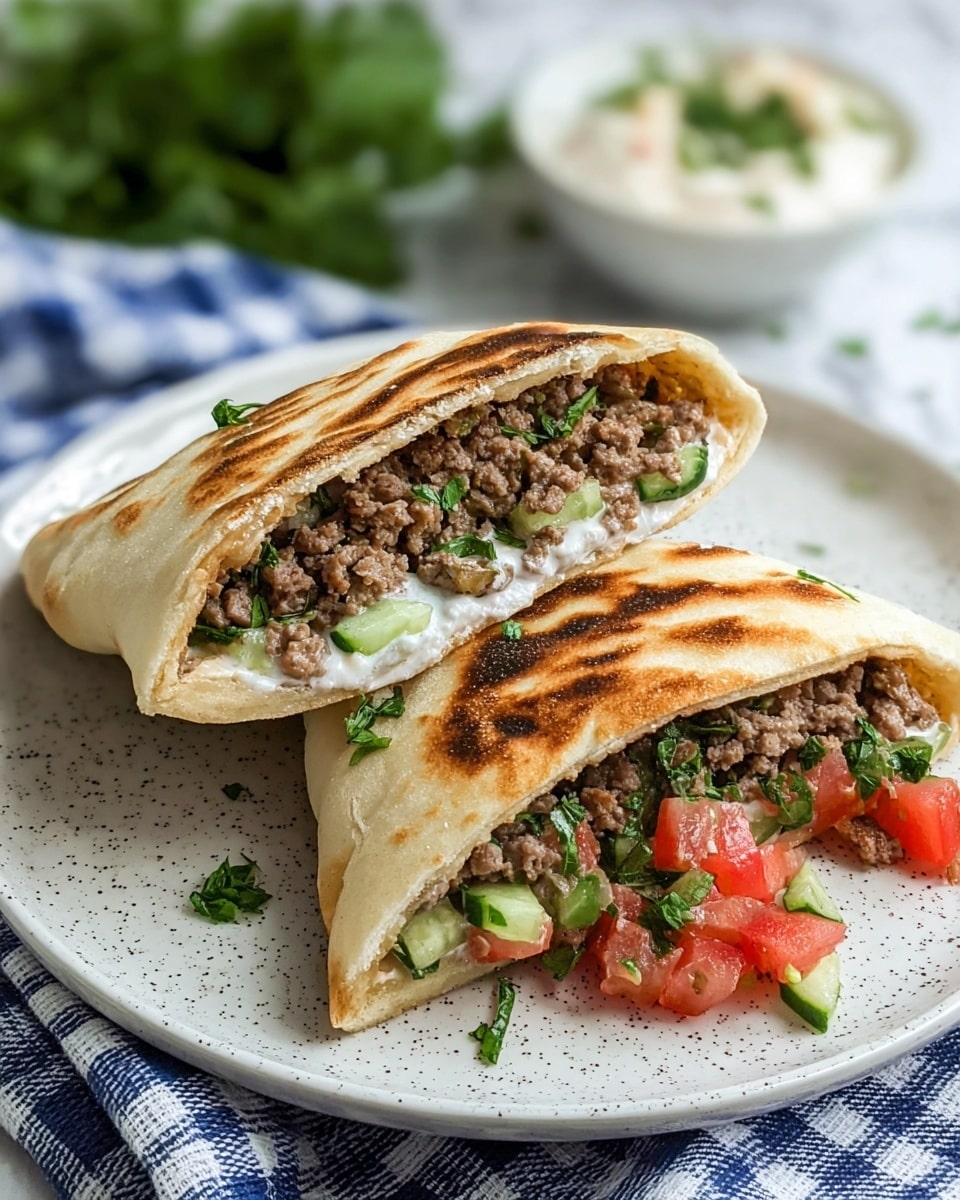 Mediterranean Ground Beef Pita Pockets: Flavorful & Quick